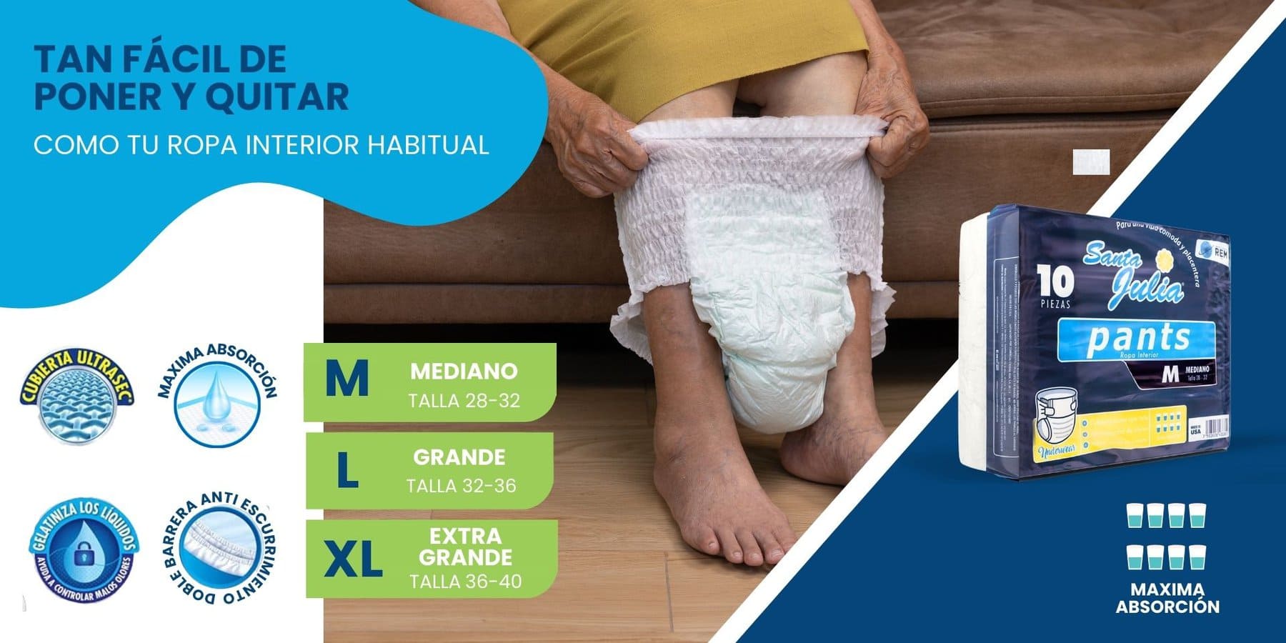 Pañales Desechables Tipo Calzón Para Adulto – 100 unidades – Disponible ...